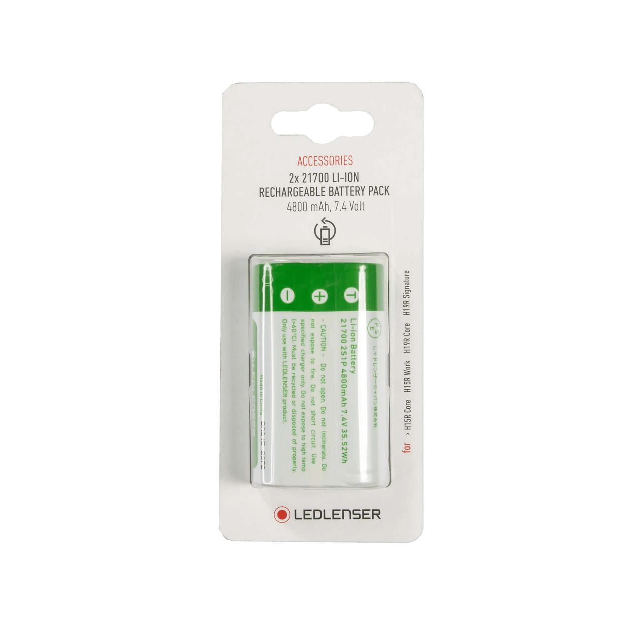 2 x 21700 Li-ion Rechargeable Battery | Suits H15R Core, H15R Work, H1 ...